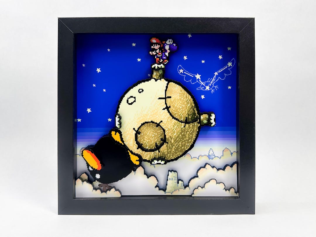 Yoshi's Island: Fighting Raphael the Raven 8"x8" Shadow Box - Video ...