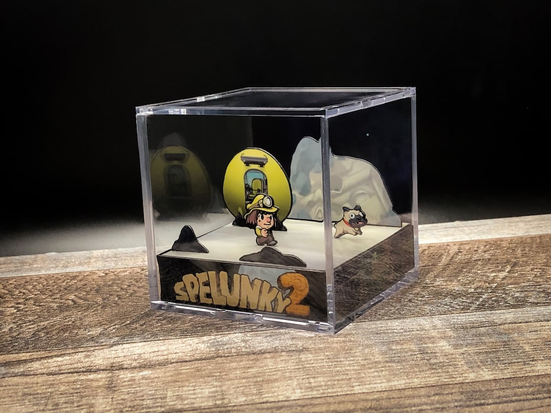 Spelunky 2 Video Game Diorama Cube: Shadow Box Video Game Room ...