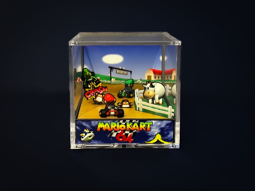 Mario Kart 64 Diorama Cube - Moo Moo Farm - Video Game Room Decoration ...