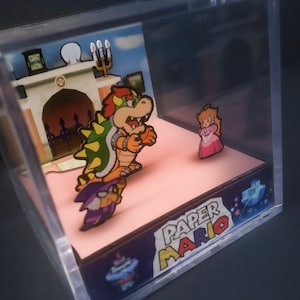 Paper Mario 64 Diorama Cube: Princess Peach Trapped by Bowser - Desk ...