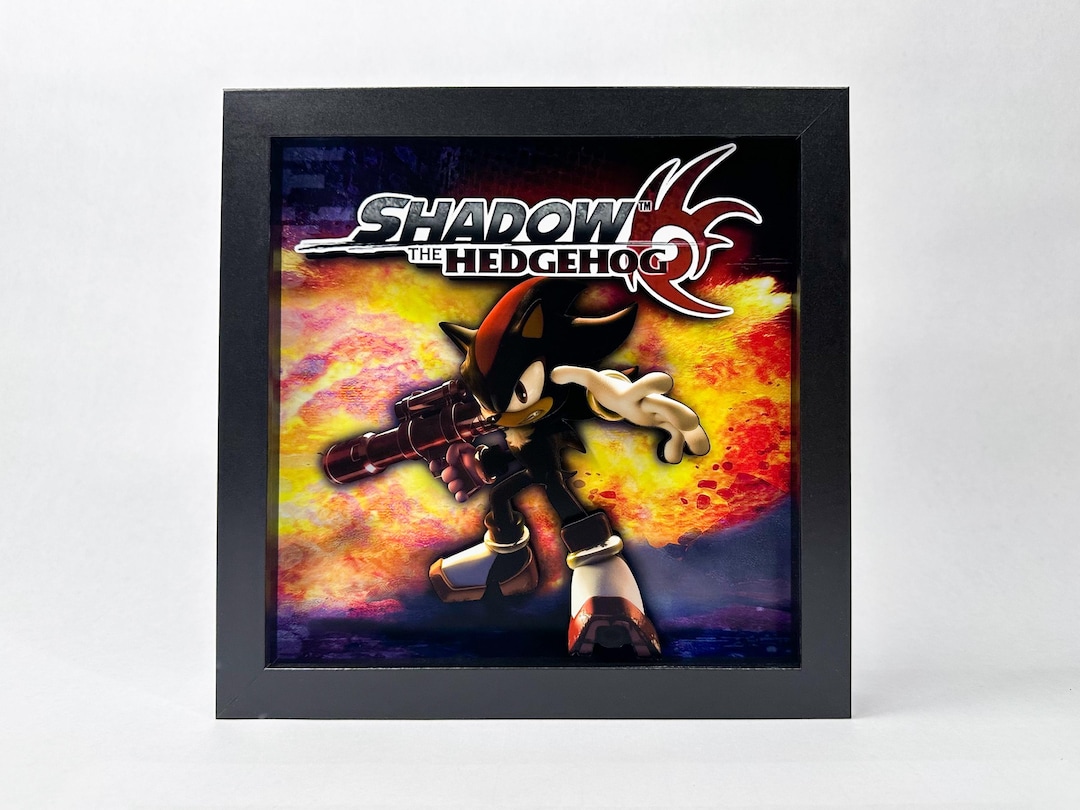 Shadow the Hedgehog: Cover Art 8"x8" Shadow Box - Video Game Room ...