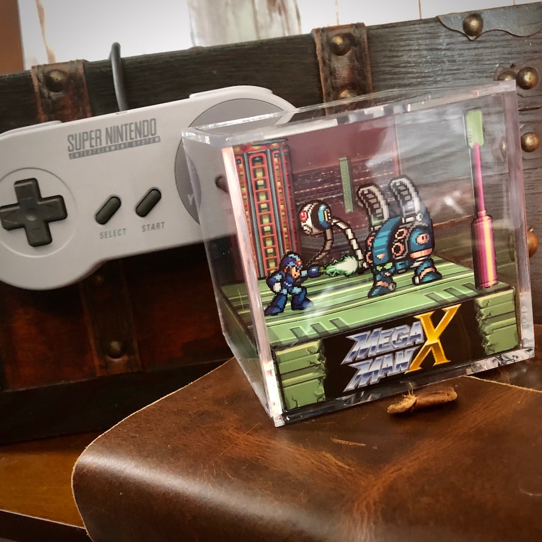 Mega Man X Diorama Cube - Video Game Room Decoration SNES - Etsy