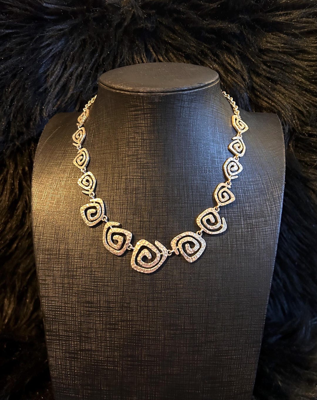 Y2K Premier Designs Silver Plated Swirl Statement Necklace - Etsy