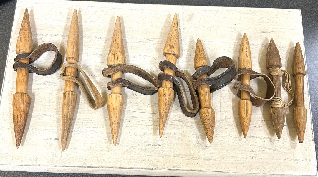 Antique Primitive Wood Corn Husking Pegs, Wood Handheld Corn Huskers ...