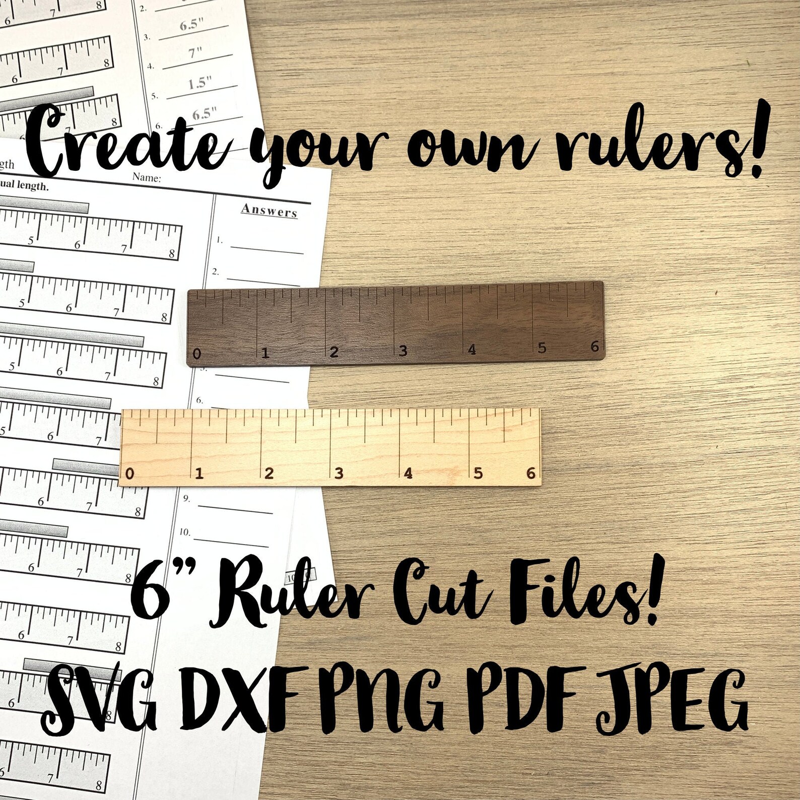 6" Ruler SVG | Laser Cut File | Glowforge Engraving | PDF DXF Vector ...