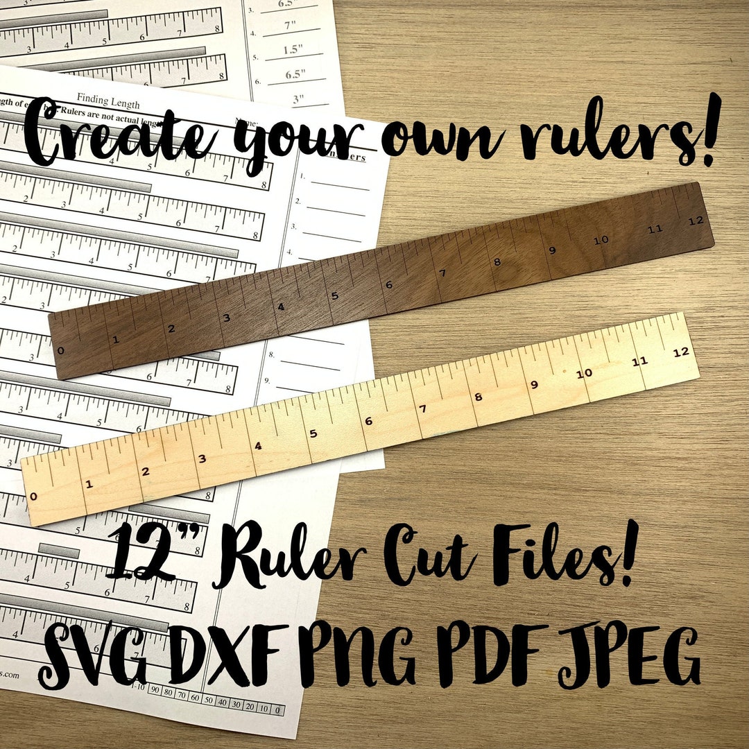12" Ruler SVG | Laser Cut File | Glowforge Engraving | PDF DXF Vector ...
