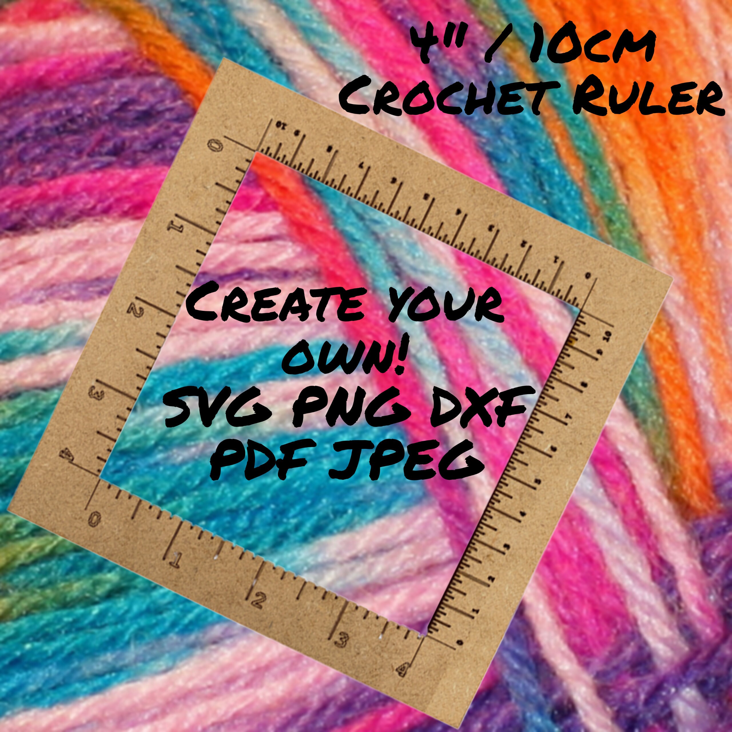10cm/4in Square Crochet Ruler SVG Cut Files Pdf Ai Dxf Png - Etsy UK