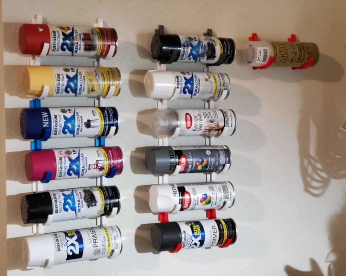 Wall Mounted Spray Can Organizer / Spray Paint Holder / Spray Paint ...