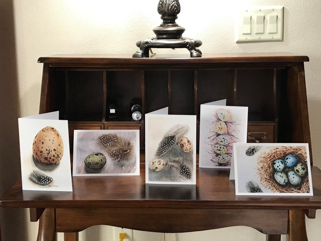 Quail Egg Watercolor Art Cards: Linen Paper, Spring Decor (set of 5) - Etsy