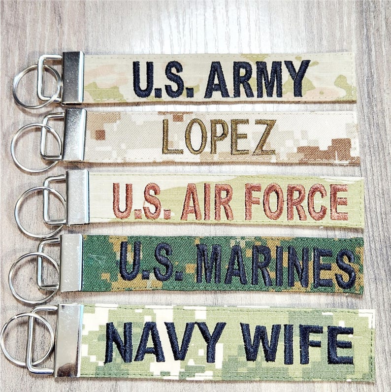 Wristlet Keychain, Military Name Tape Keychain, Military Luggage ...