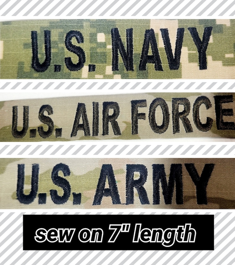 Embroidered Military Name Tapes, Name Tapes With Hook Fastener - Etsy