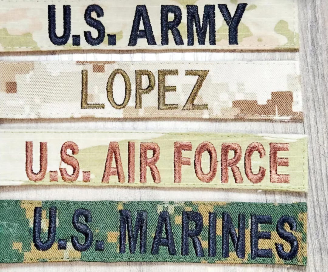 Embroidered Military Name Tapes, Name Tapes With Hook Fastener - Etsy