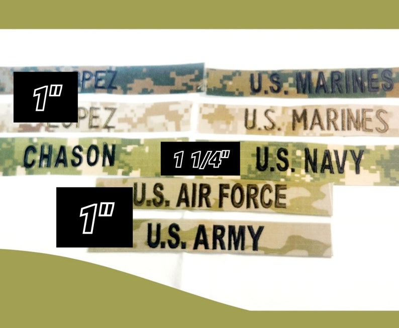Embroidered Military Name Tapes, Name Tapes With Hook Fastener - Etsy