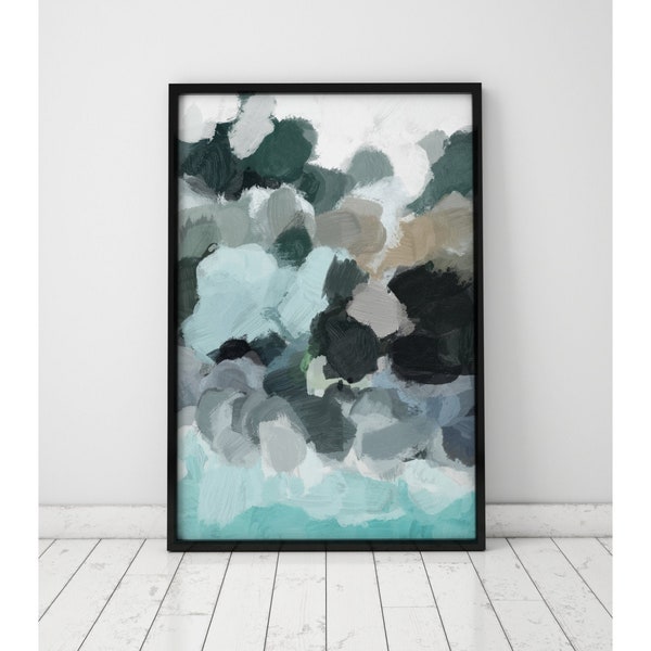 Teal Abstract Art - Etsy