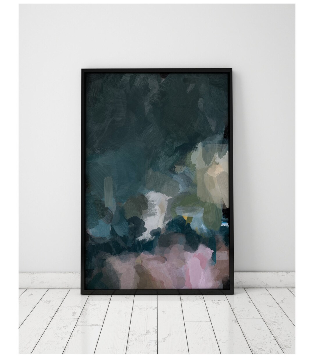 Dark Abstract Painting, Contemporary Wall Art, Large Wall Art, Abstract ...