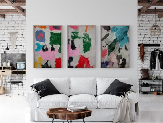 Extra Large Wall Art Oversized Abstract Art Colorful Bold - Etsy