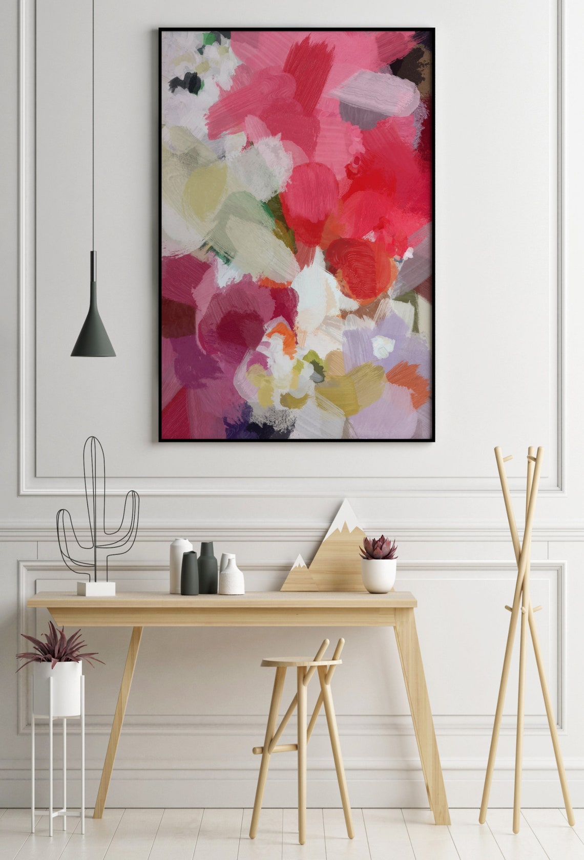 Set of 3 Abstract Art Prints Red Pink Abstract Prints - Etsy