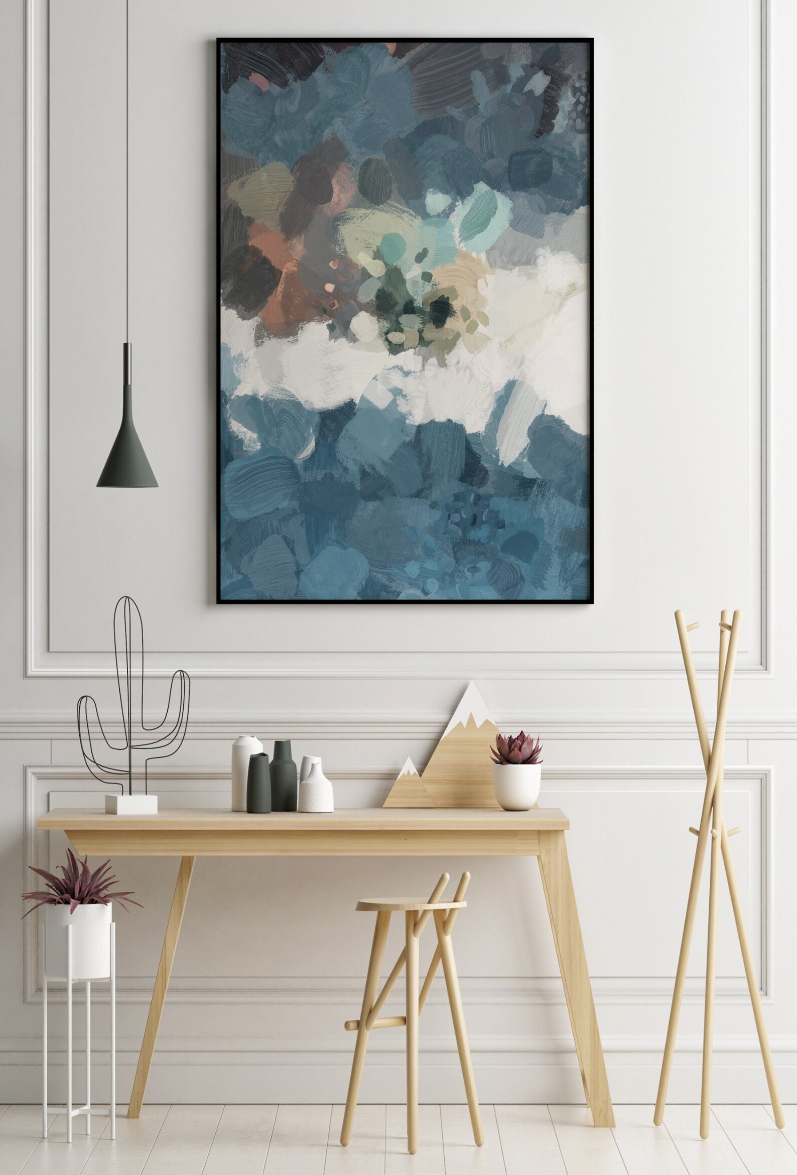 Modern Blue Wall Art, Blue Abstract Art, Blue Abstract Painting ...