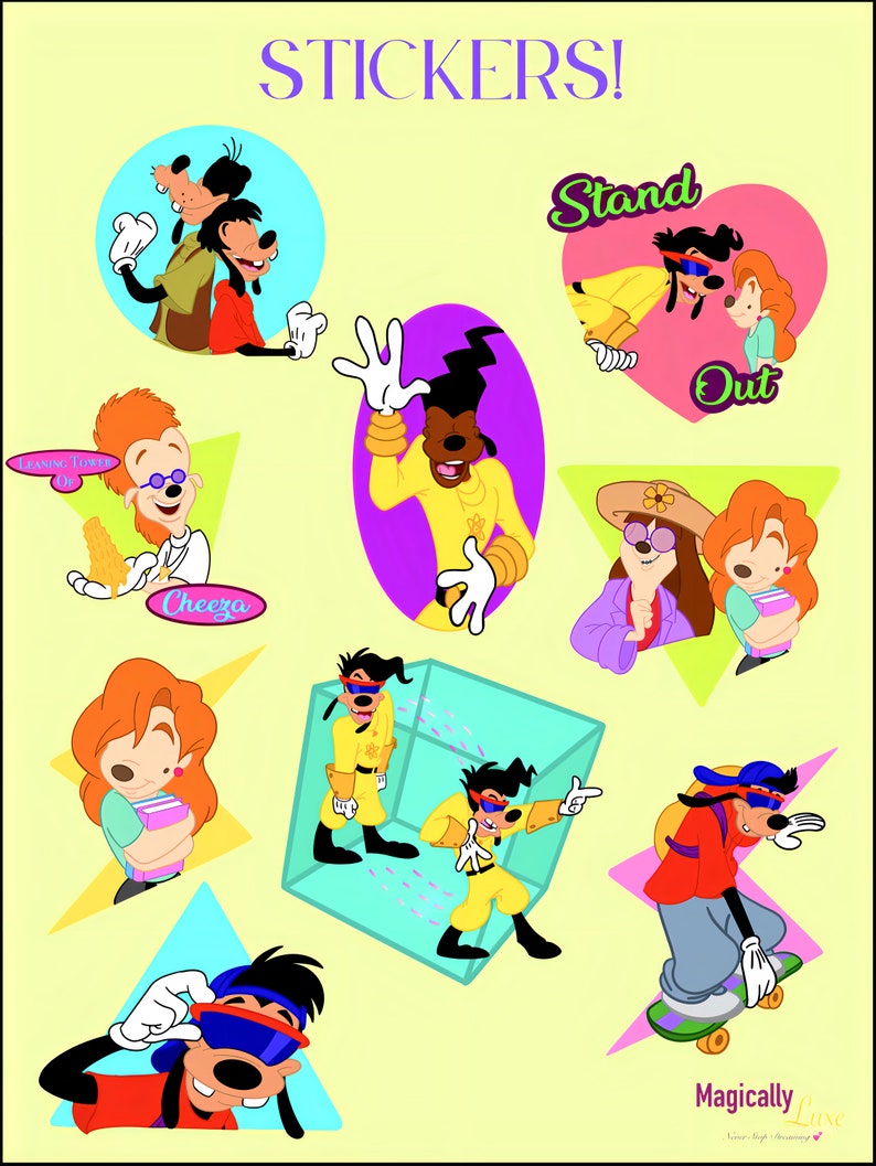 A Goofy Movie 9 Sticker Pack/ Sticker Set Glossy and Matte - Etsy