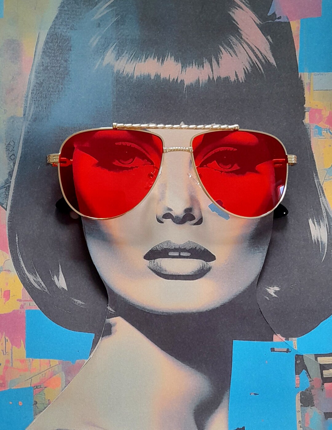Classic Style Aviator Stylish 70s Retro Chic Classy Sunglasses Red ...