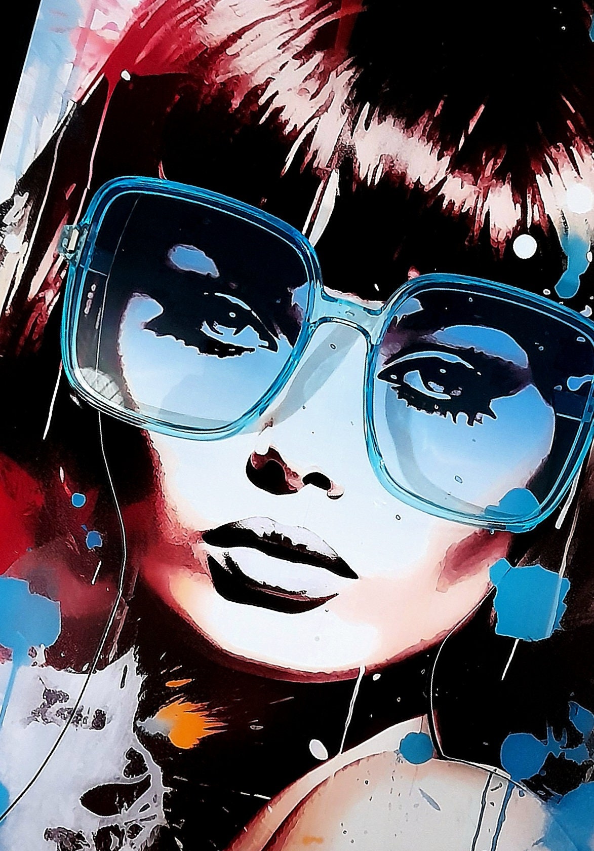 Blue Light Frame 70s Square Sunglasses Jackie O 70s Retro Gradient Tint ...