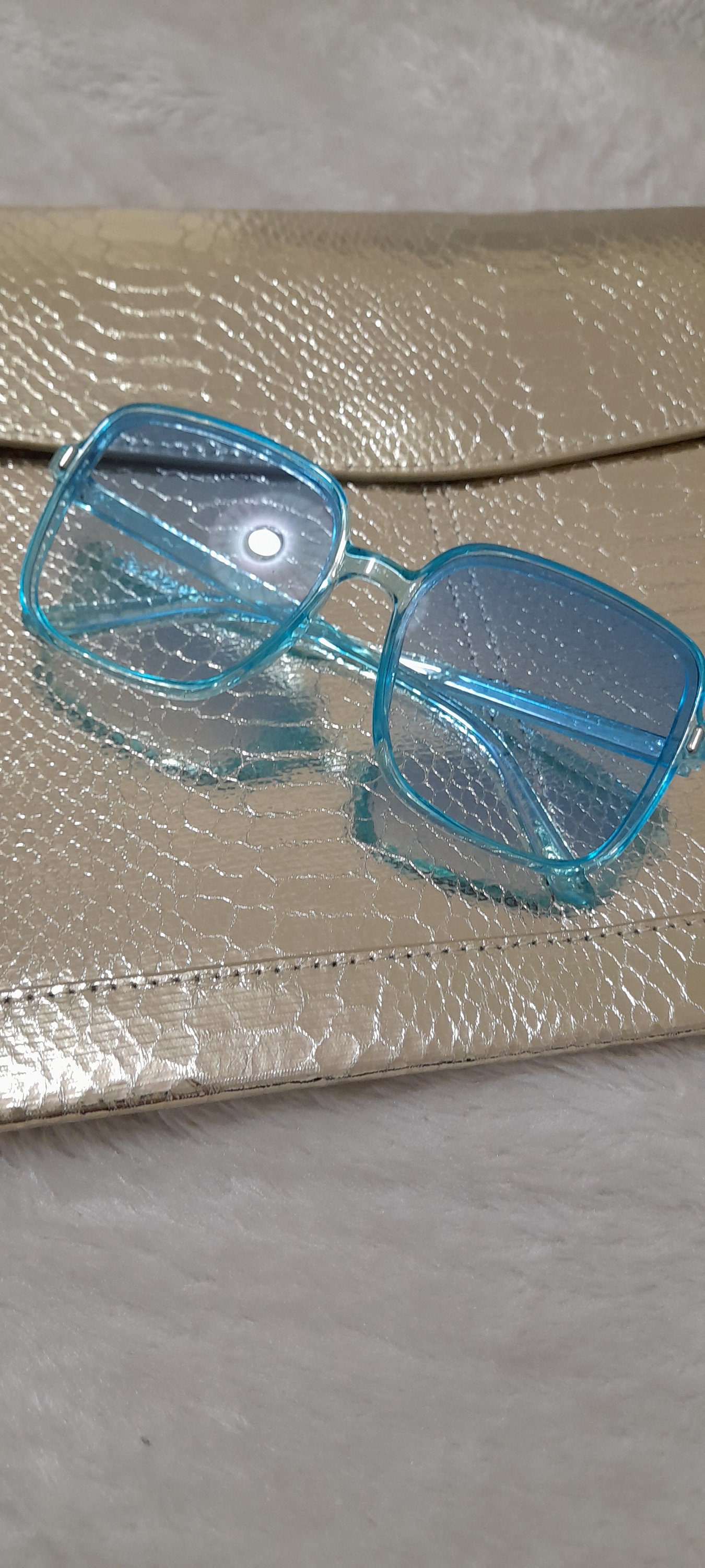 Blue Light Frame 70s Square Sunglasses Jackie O 70s Retro Gradient Tint ...