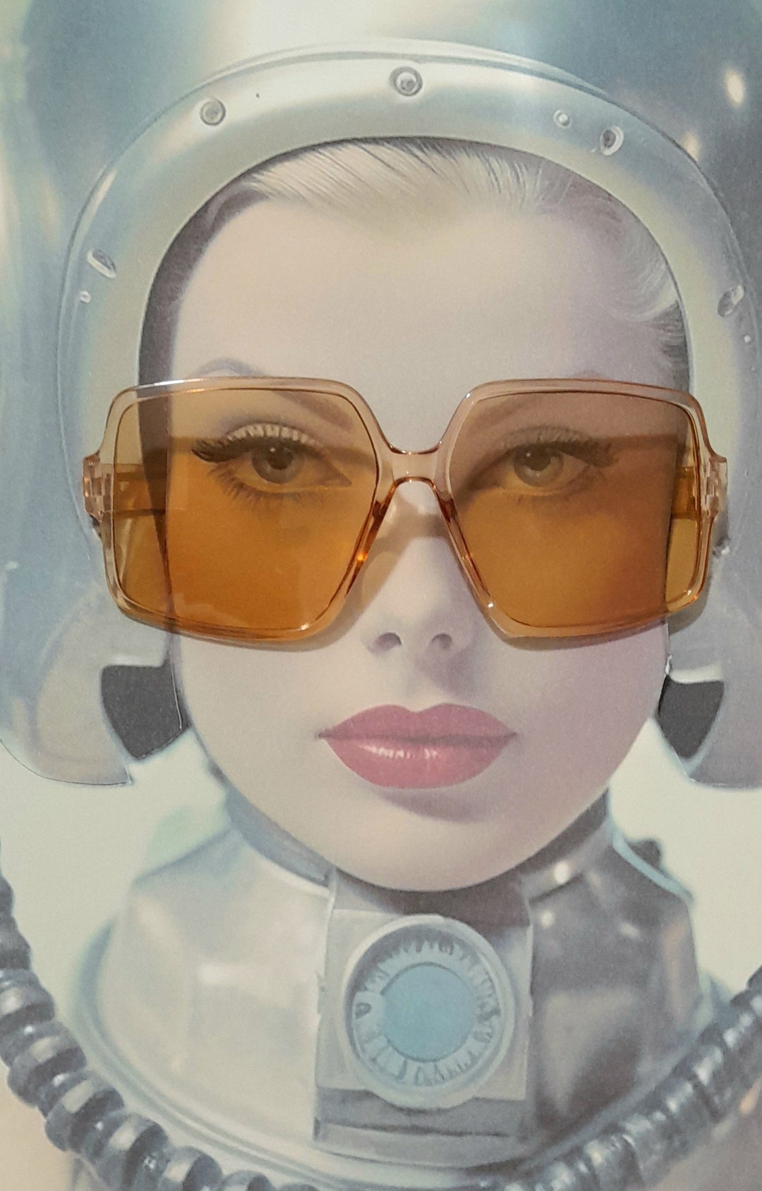 Super Retro 50s 60s Beige Frame Stylish Tinted Sunglasses Mod Punk ...