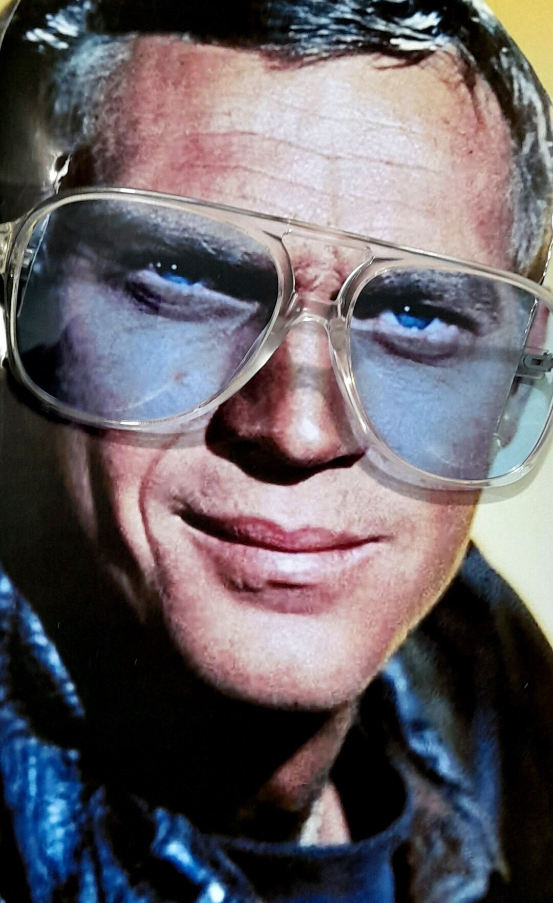 Light Frame 70s Blue Tint Sunglasses 70s Retro Gradient Tint Oversized ...