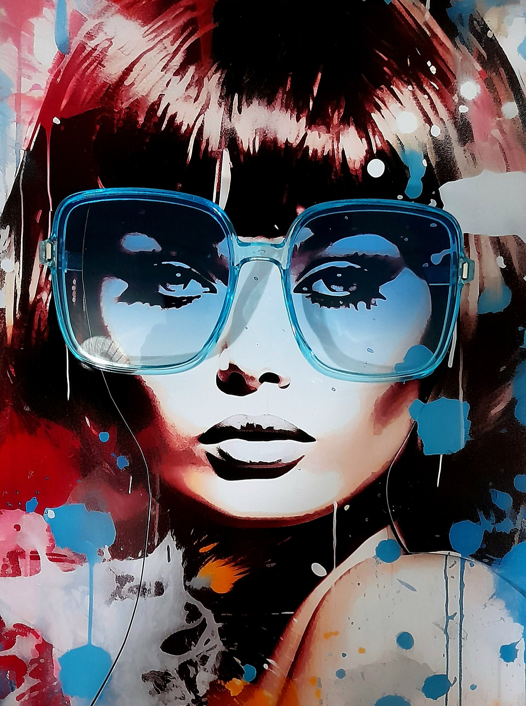 Blue Light Frame 70s Square Sunglasses Jackie O 70s Retro Gradient Tint ...