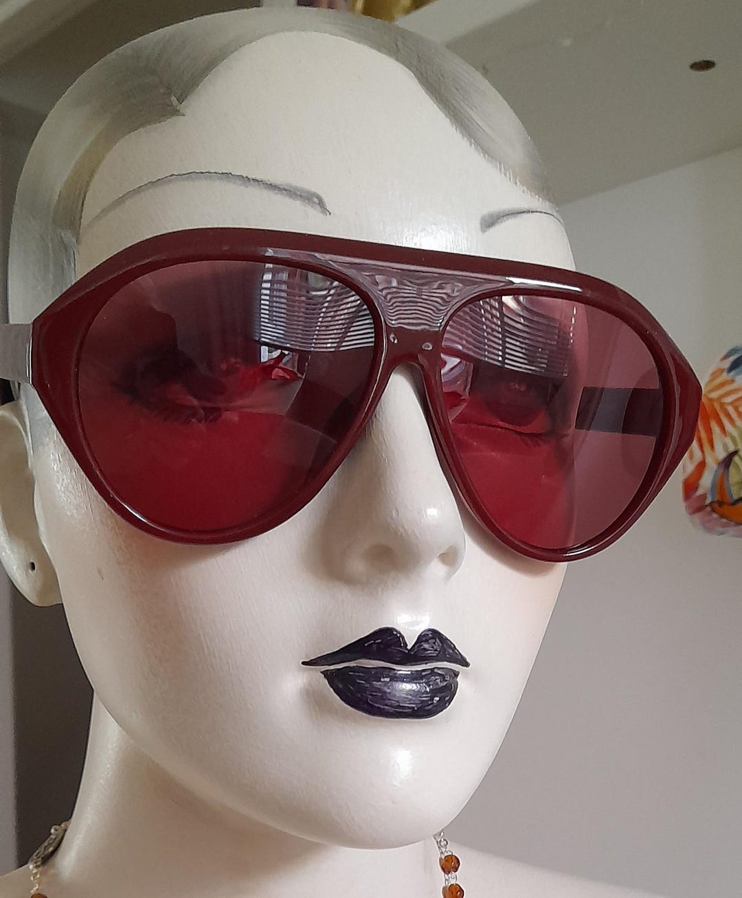 Burgundy Red Classic Classy Retro Style Aviator Sunglasses Gradient ...