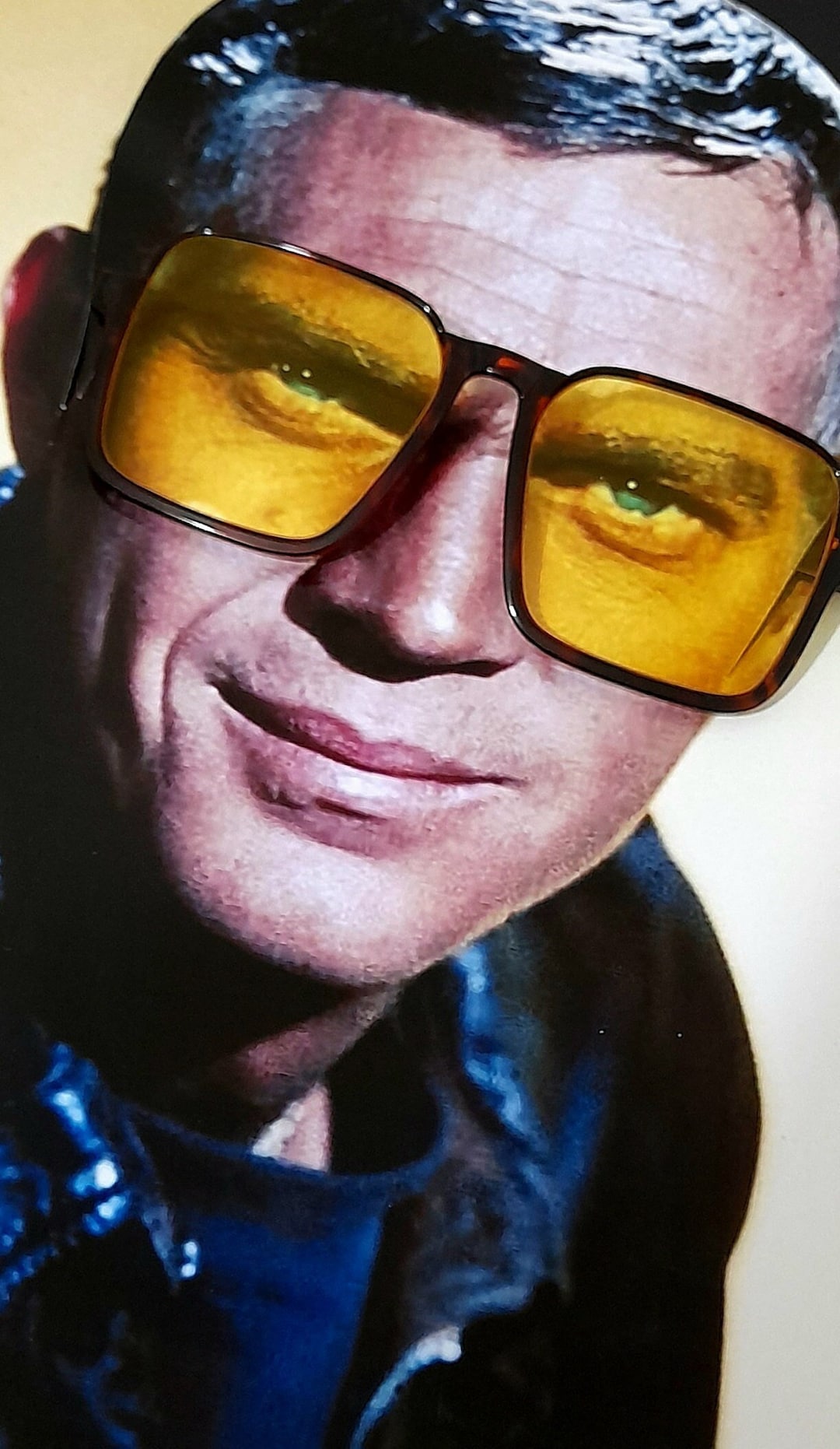 Classic Frame 70s Yellow Tint Sunglasses Jackie O 70s Retro Gradient ...