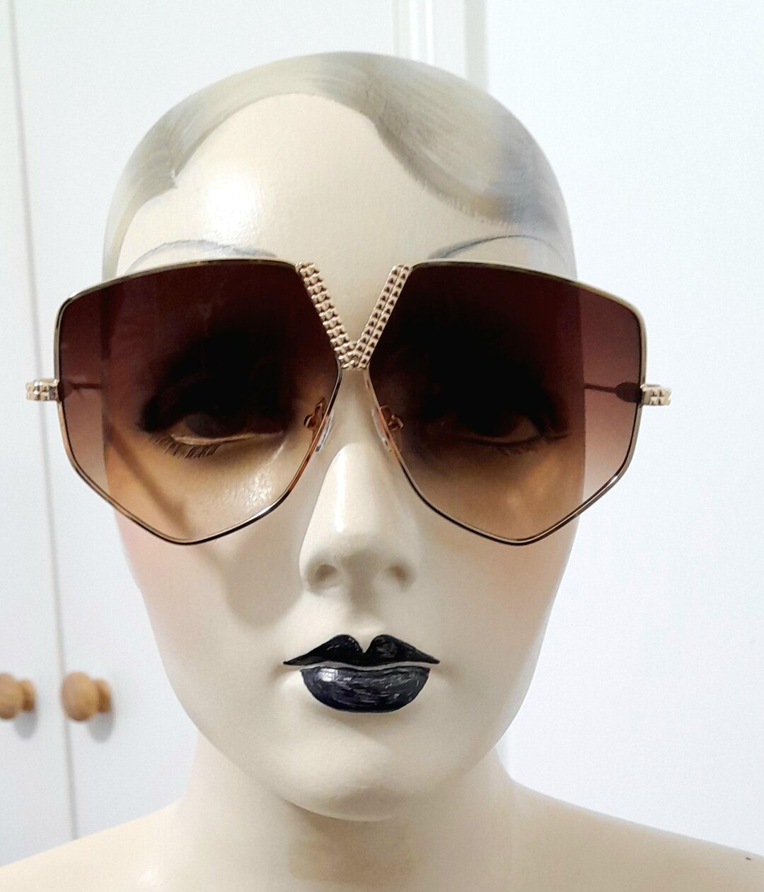 Futuristic Style Aviator Stylish 70s Style Chic Classy Sunglasses Brown ...