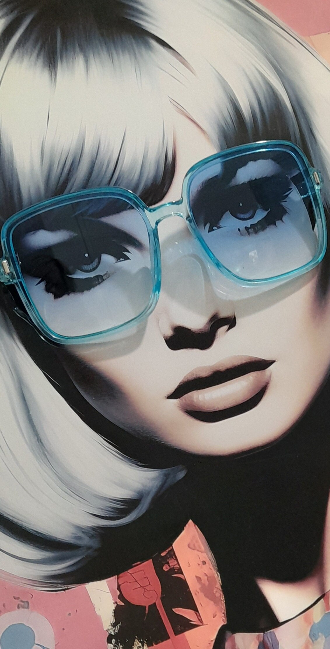 Blue Light Frame 70s Square Sunglasses Jackie O 70s Retro Gradient Tint ...