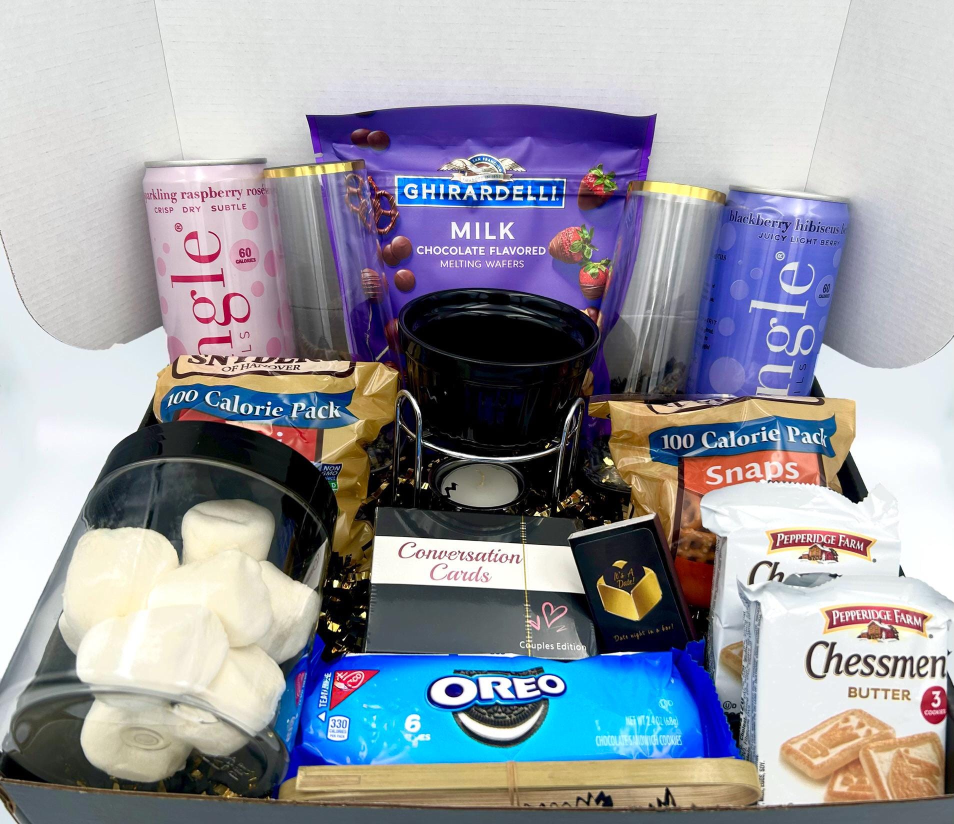 Fondue Date Night Box for Two: Chocolate Dipping Kit - Etsy
