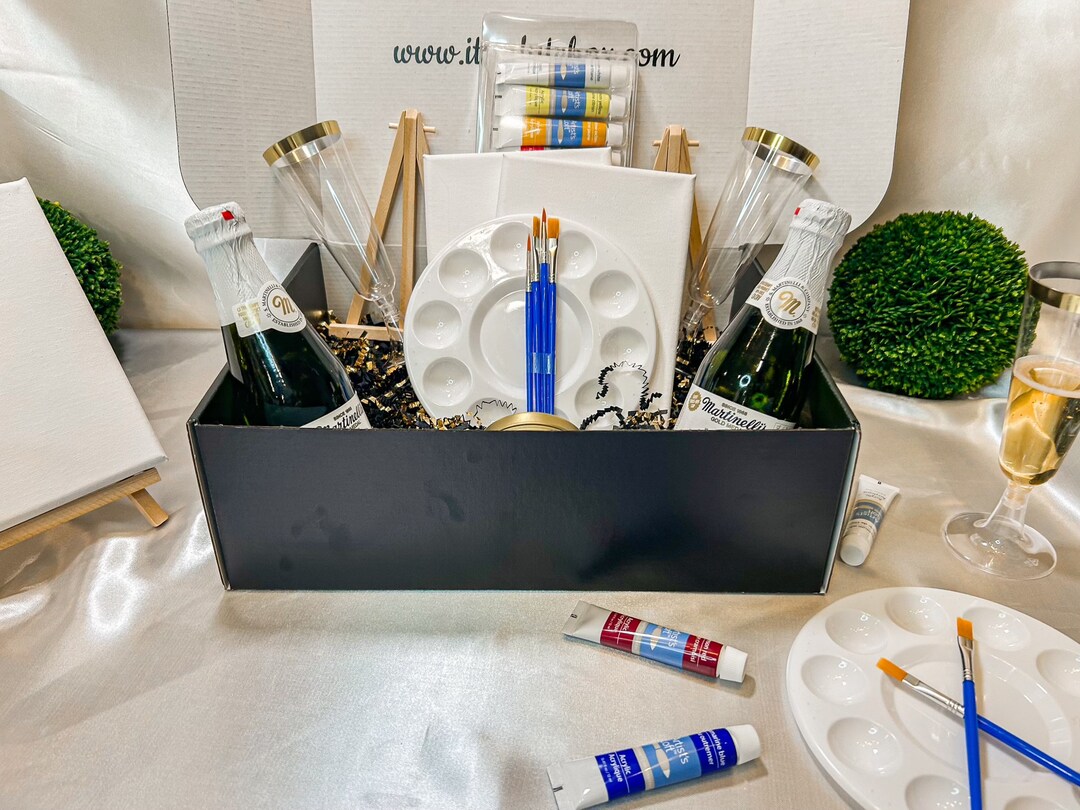 Sip & Paint Date Night in A Box Family Night Home Date Ideas Gift Box Anniversary Gift Couple's ...