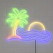 Beach Sunset LED Neon Sign Palm and Waves Tropical Decor - Etsy