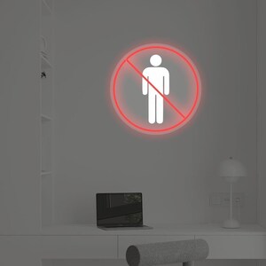 No Entry LED Neon Sign - Stylish Wall Decor for Business, Staff Only ...