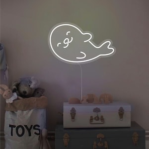 Cute Seal LED Neon Sign | Manatee Art | Nautical Sign - Choose Your ...