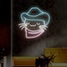Cowboy Cat LED Neon Sign Meowdy in Cowboy Hat Fun and - Etsy