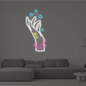 Hand LED Neon Sign, Witchy Home Decor, Spiritual Artwork, Cute ...