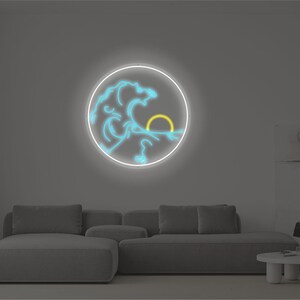 Sea Sunset Wave LED Neon Sign | Sea and Ocean Beach Decor | Sunrise and ...
