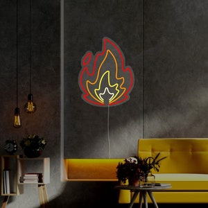 Fire LED Neon Sign | Flame Neon Wall Art | Aesthetic Room Decor | Wall ...