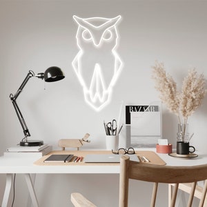 Owl LED Neon Sign Origami Wall Art Jungle Nursery Decor - Etsy