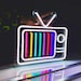 Retro TV Led Neon Sign Vintage Old TV Set With TV Interference No ...