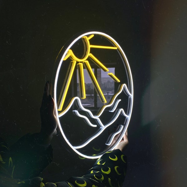 Neon Mountain - Etsy