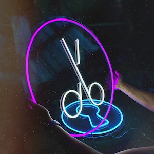 Scissors LED Neon Sign - Beautiful Salon Decor for Hairdresser Business ...