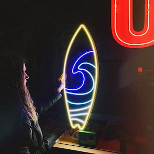 Surfboard Waves LED Neon Sign | Gift for Surfer Girl | Surf Nursery ...