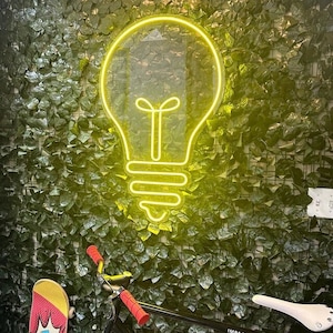 Light Bulb Led Neon Sign | Quirky Night Light Lamp for a Charming ...
