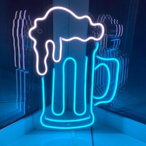 Beer Mug LED Neon Sign, Bar, Pub, Man Cave Decor, Beer Lover Gift ...