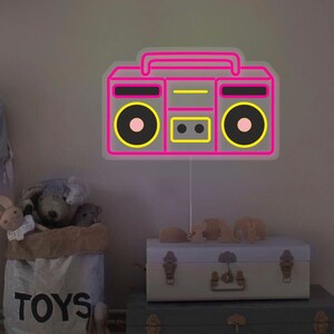 Boombox Led Neon Sign, Retro Party, Music Wall Décor, 90s Theme Party ...